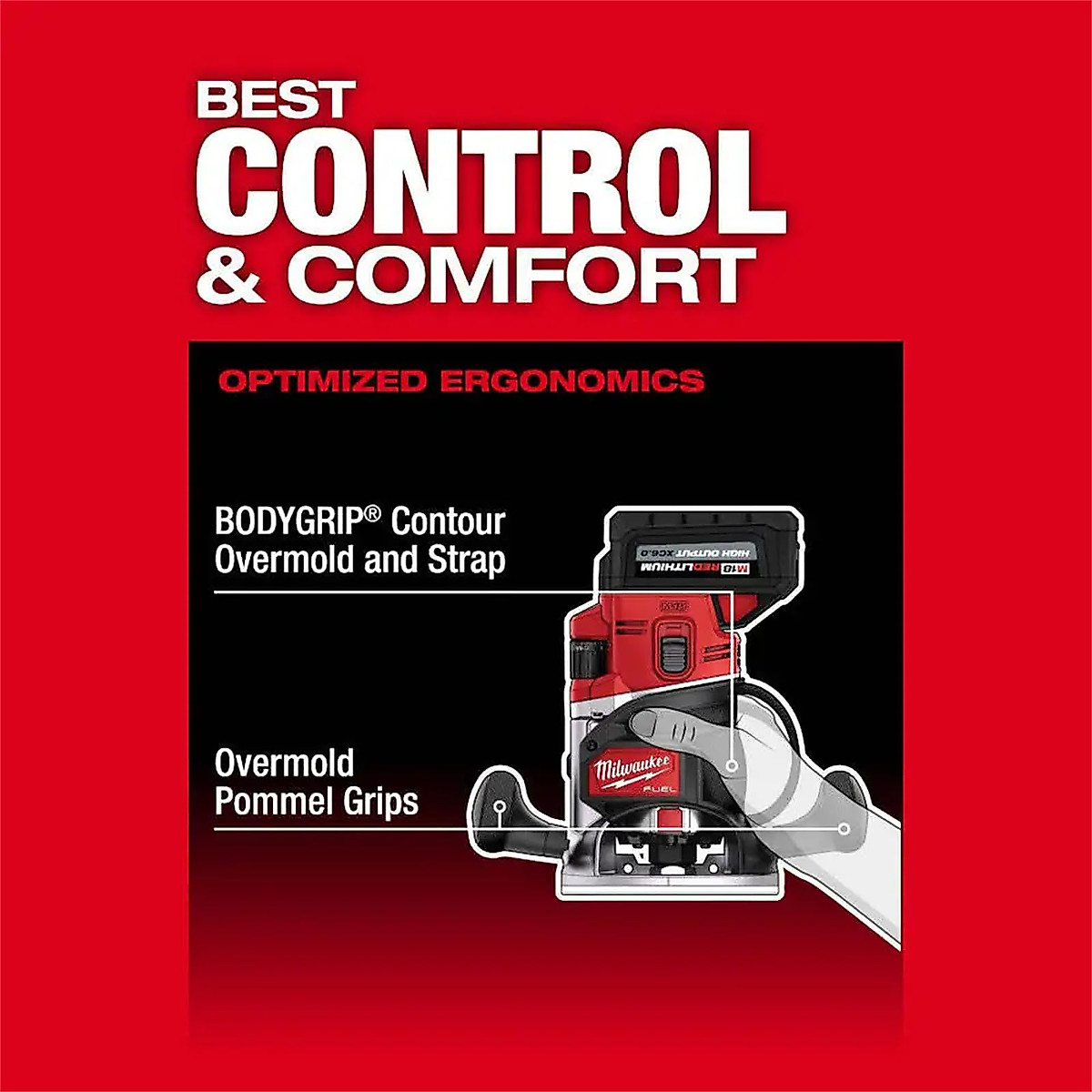 2838-20 For Milwaukee M18 FUEL 18V 1/2" Cordless Lithium-Ion Router - Bare Tool