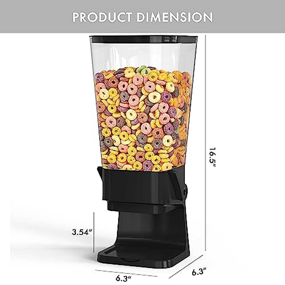 Retail Blade - Cereal & Dry Food Dispenser 2 Pack with Sponge – Elevate Freshness & Style! Perfect for Cereal, Pasta, Rice, Oatmeal, Snacks, and Dog Food. Sleek Design for Your Modern Kitchen. Black