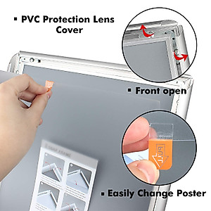 YIYO Adjustable Pedestal Poster Sign Stand,8.5 x 11 Advertising Business Menu Sign Holder for Floor Standing with Aluminum Snap-Open Reusable Frame,Black (8.5 x 11)