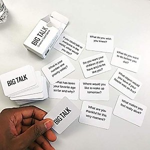 BIG TALK Question Card Game: Skip Small Talk, Make Meaningful Connections - Unique Conversation Starters, Fun Party Icebreaker Activity, Useful Networking, Educational, and Therapy Tool - 88 questions
