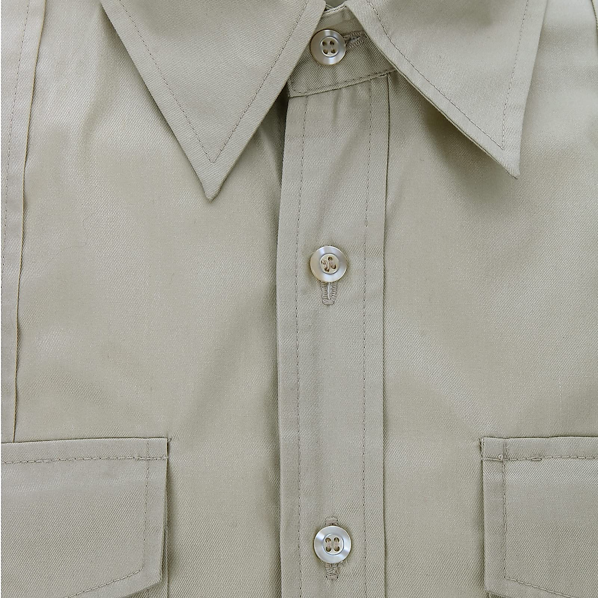 Mens Adventure Shirt Jones Jr. Shirt Raiders Safari Costume Dr. Henry Tops with Pockets Halloween Cosplay Hiking Outfit (Small) Light Khaki