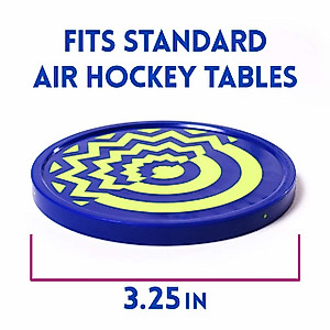 Vivid Two-Tone Air Hockey Pucks (6-Pack) | Wear-Proof Molded Psychedelic Patterns and Designs | Large 3.25-inch Pucks for Standard Air Hockey Tables | Perfect Addition to Game Rooms and Arcades