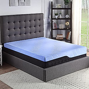 Bridgevine Home Blue Ice Yarn Cool to Touch Hybrid Mattress, Anti-Inflammatory Copper Infused Memory Foam Technology, Adaptive Sleep Support, Bed in a Box, for All Sleeper Types, Twin XL