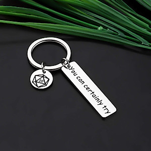 CYTING You Can Certainly Try Keychain Dungeons Gift Dungeon Master Gift RPG Gift Funny RPG Gamer Gift