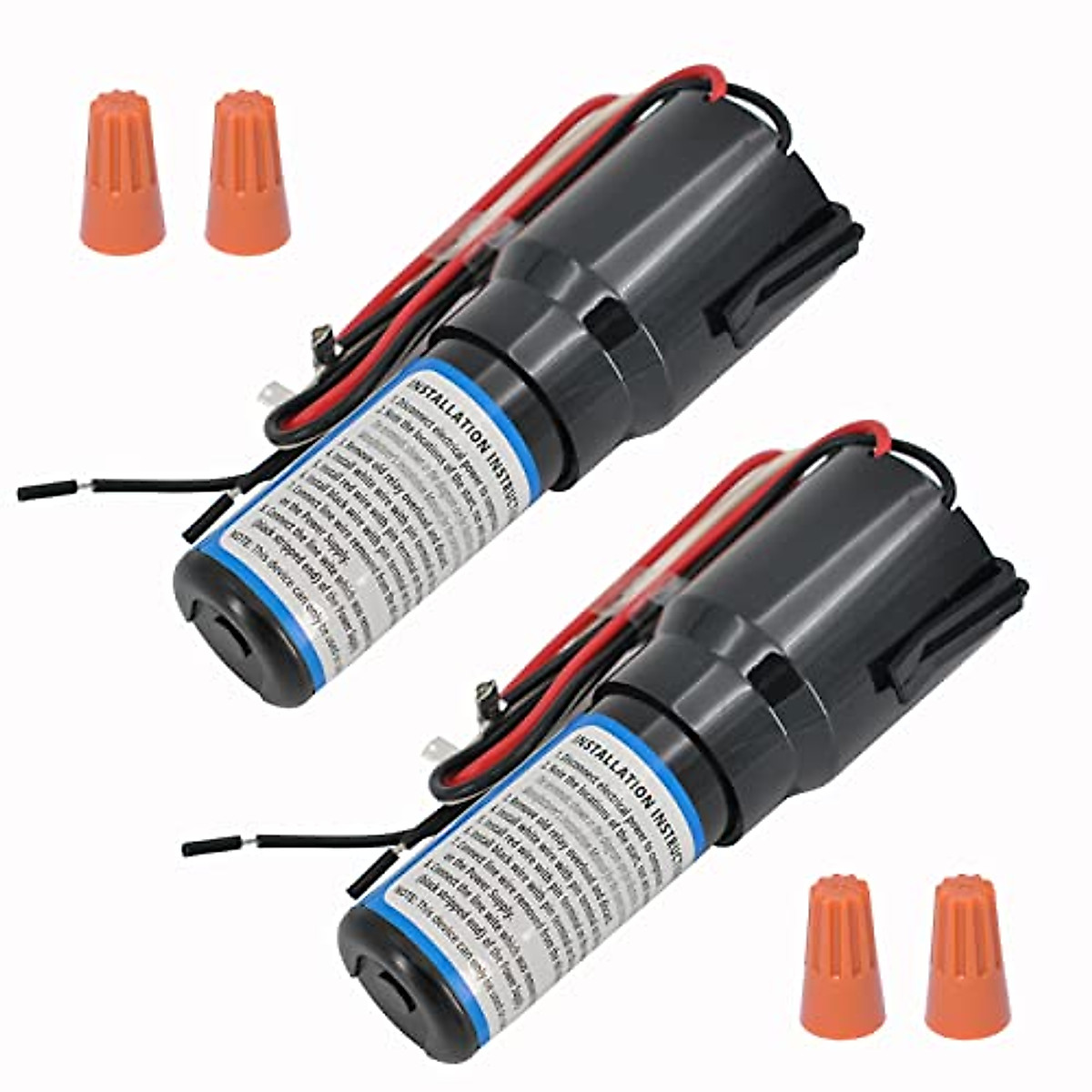 RCO410 3 in 1 Compressor Hard Start Capacitor Kit for Refrigerators & Freezers 1/4-1/3 H.P. 115VAC(2 pcs)