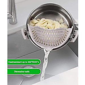 SUNWUKIN Strain Pot Strainer and Pasta Strainer - Adjustable Silicone Clip On Food Strainers for Pots, Pans, and Bowls - Kitchen Drainer Colander