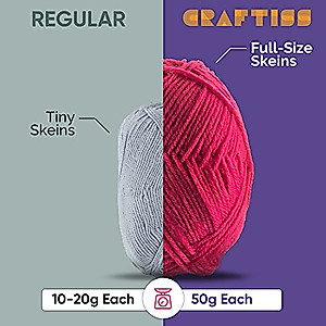 Starter Pack of 12x50g Acrylic Yarn Skeins with Black Yarn Storage Bag Bundle