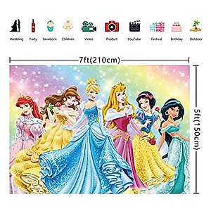 Princess Theme Photography Backdrop Princess Girls Dream Birthday Party Decoration Fantasy Princess Birthday Banner 7x5ft