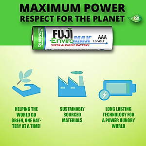 Fuji Enviromax 4400BP24 EnviroMax AAA Super Alkaline Batteries (24 Pack), White, One Size Fits All