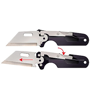 Cold Steel Click N Cut - Slock Master Fixed Blade Knife | Durable 420J2 Steel Compact Hunting & Hiking Multiple Replaceable Blades | Sheath & 3 Blades Included - Blister Package