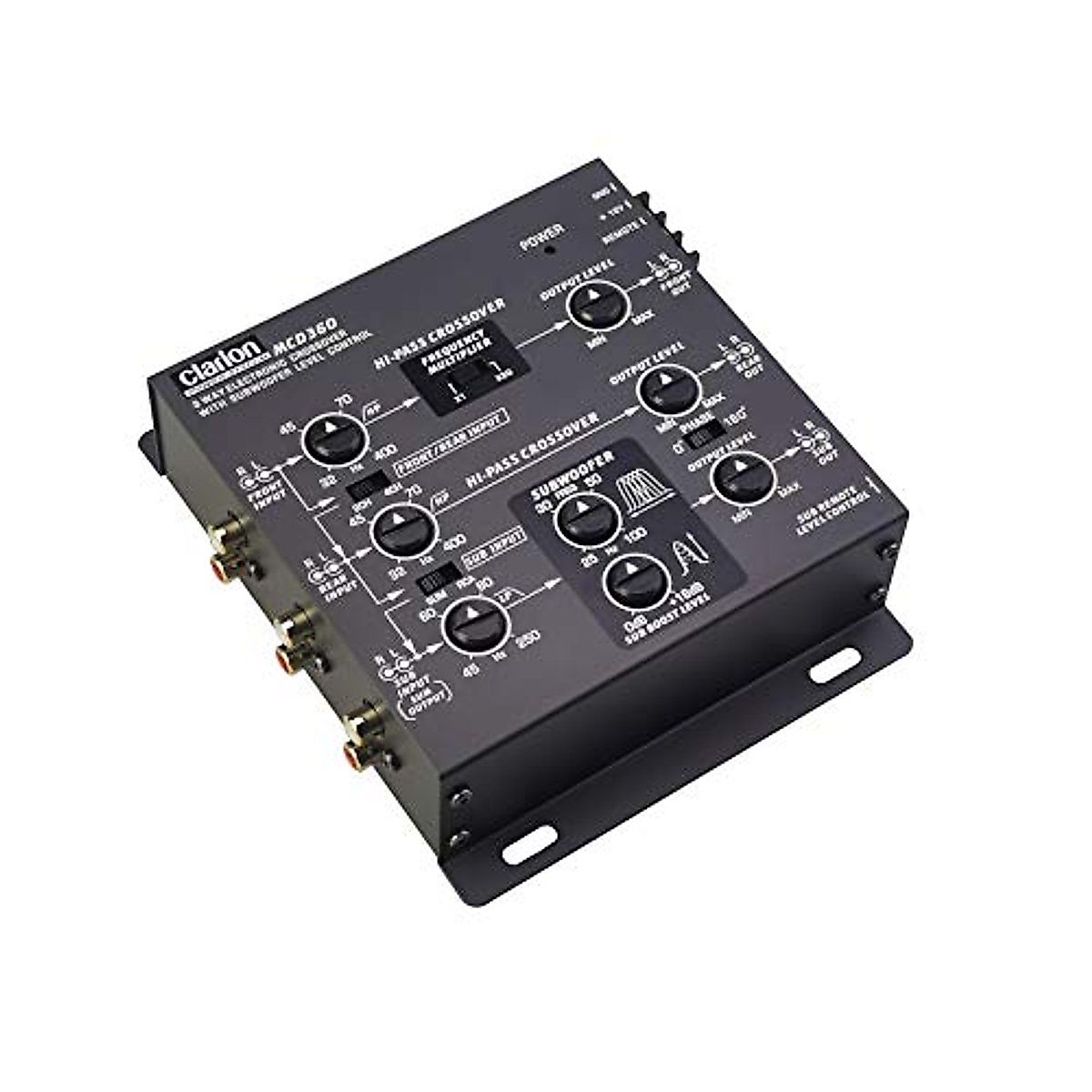 Clarion Mobile Electronics MCD360 2/3-Way 6-Channel Electronic Crossover w/ 5-Volt RCA Outputs + Subwoofer Equalizer