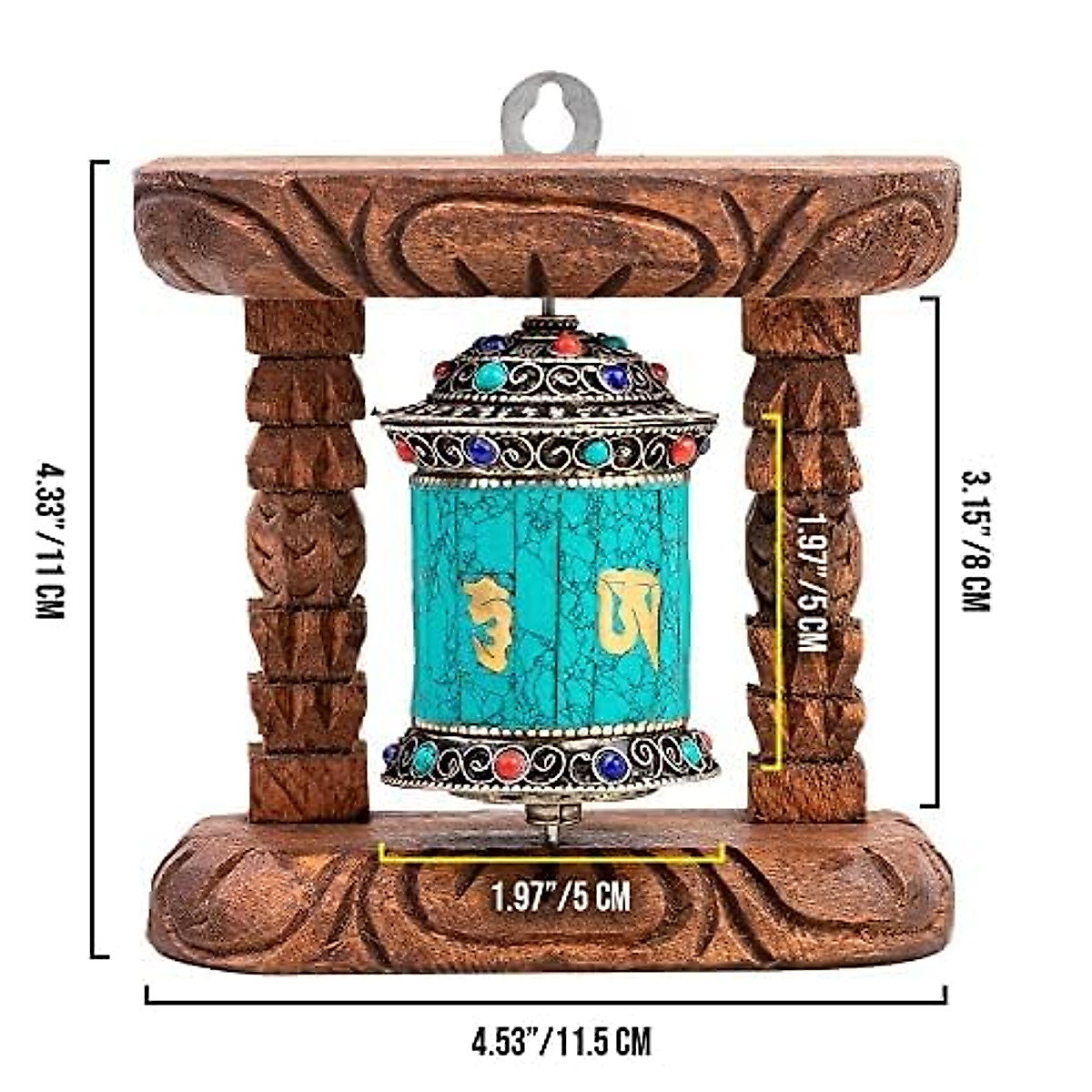 Himalayan Bazaar Wall Hanging Buddhist Prayer Wheel Om Mani Padme Hum