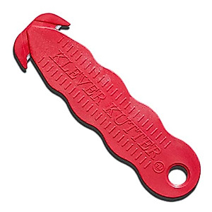 Klever Kutter, NSF Certified for Non-Splash Zone, Klever Innovations Stainless Steel Package Opener, Safety Cutter, Utility Knife, Red, 20/pk (KCJ-1RSS)