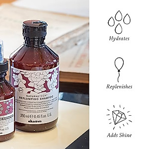 Davines Naturaltech REPLUMPING Shampoo, Gentle Cleasning To Add Hydration, Elasticity And Protection, Add Fullness, 8.45 fl. oz.