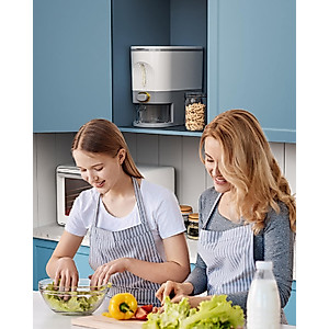 Lenwi 11 Lbs Rice Dispenser, Large Rice Container with Scale Measuring Cup, BPA-Free Household Rice Storage Container with Time Scale, for Home Kitchen Pantry Organization