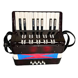 SIPSOCE Accordion 17 Keys 8 Bass, Keyboard Instrument,Convenient to Carry, Suitable for Outdoor Concerts，For Beginners to Use