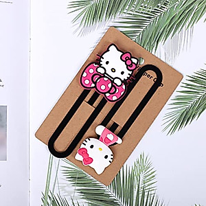 XBY 2 Pack Cat Bookmarks for Kids 3D Non-Slip Bookmark and Page Holder Unique Gift Idea Anime PVC Book Marker Reading Accessories 100th Day of School Gift,Girls,Book Lovers,Students