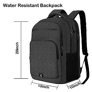 Z-MGKISS Travel Laptop Backpack, Extra Large Backpack 17.3 Inch, Anti Theft 17 Inch TSA Business Computer Backpack with USB Port, Durable Water Resistant School Backpack Gifts for Men Women, Black