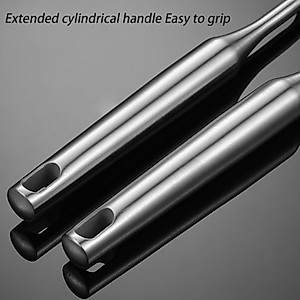 304 Stainless Steel Soup Spoon Cooking Spoon for Kitchen, Metal Soup Ladle,[Rustproof, Heat Resistance, Integral Forming], with Ergonomic Round Long Handle, 13.9 Inches1 Pack (Color:Silver)