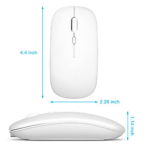 UrbanX Bluetooth Rechargeable Mouse for Dell Latitude 5420 Laptop Bluetooth Wireless Mouse Designed for Laptop/PC/Mac/iPad pro/Computer/Tablet/Android Pure White