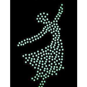 HoneyToys 204PCS 1.2" Luminous Stars Fluorescent Noctilucent Plastic Wall Stickers Decals for Home Ceiling Wall Baby Kids Bedroom (Multi-Color)