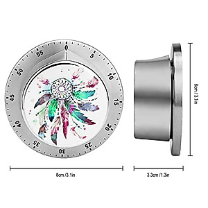 Kitchen Timer Dreamcatcher Classroom Timer Stainless Steel Countdown Timer with Magnetic Backing