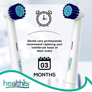 Compatible with Oral-B Electric Toothbrush Sensitive Replacement Head Generic - 8-Pack | Gentle-Action Tooth Brush Heads with Dupont Bristles | Sensitive Gums & Teeth & Gentle Whitening Action | Braun