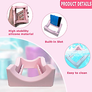 LexRory Silicone Cup Cradle for Tumblers - Tumbler Holder for Crafts with Felt Edge Squeegee - 2 Angles Cups Stand Use to Apply Vinyl Decals for Tumblers Cup Projects