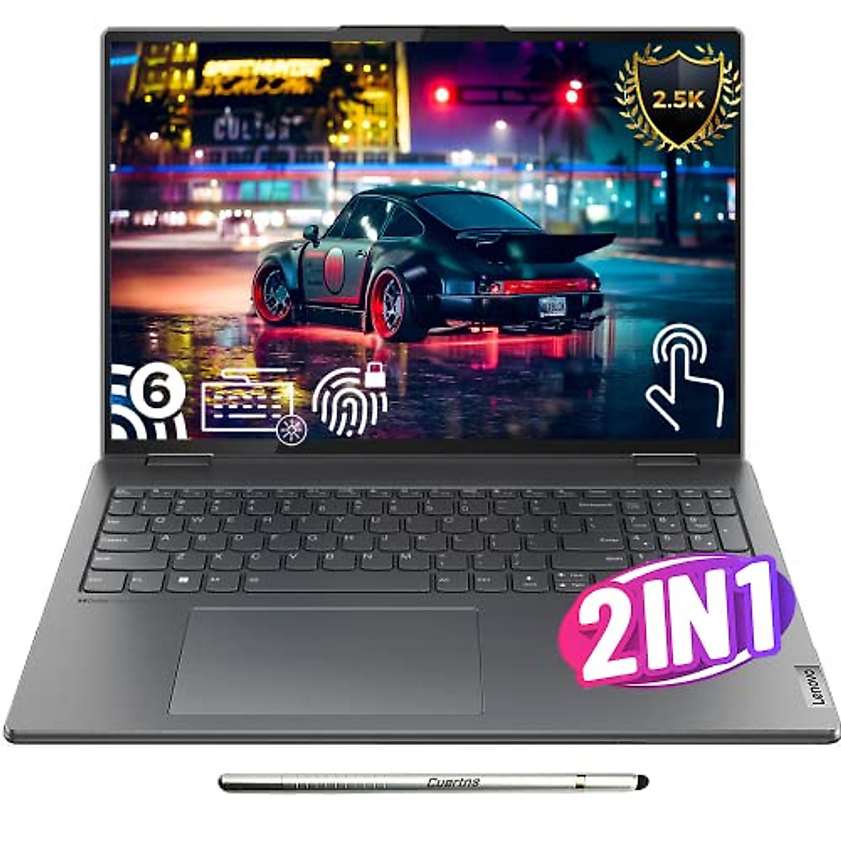 Lenovo Yoga 7i 2-in-1 Premium Laptop, 16" 2.5K Touchscreen, 12th Intel Evo Platform 12-Core i5-1240P, 8GB LPDDR5 RAM, 512GB SSD, Intel Iris Xe Graphics, Backlit KB, FP, Win11 Home