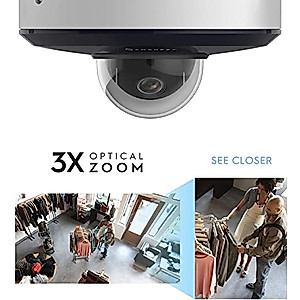 Amcrest ProHD 1080P PTZ Camera Outdoor, 2MP Outdoor Vandal Dome IP PoE Camera (3X Optical Zoom) IK08 Vandal-Proof, IP66 Weatherproof, Night Vision up to 49ft, Pan/Tilt (IP2M-866EW) (White)