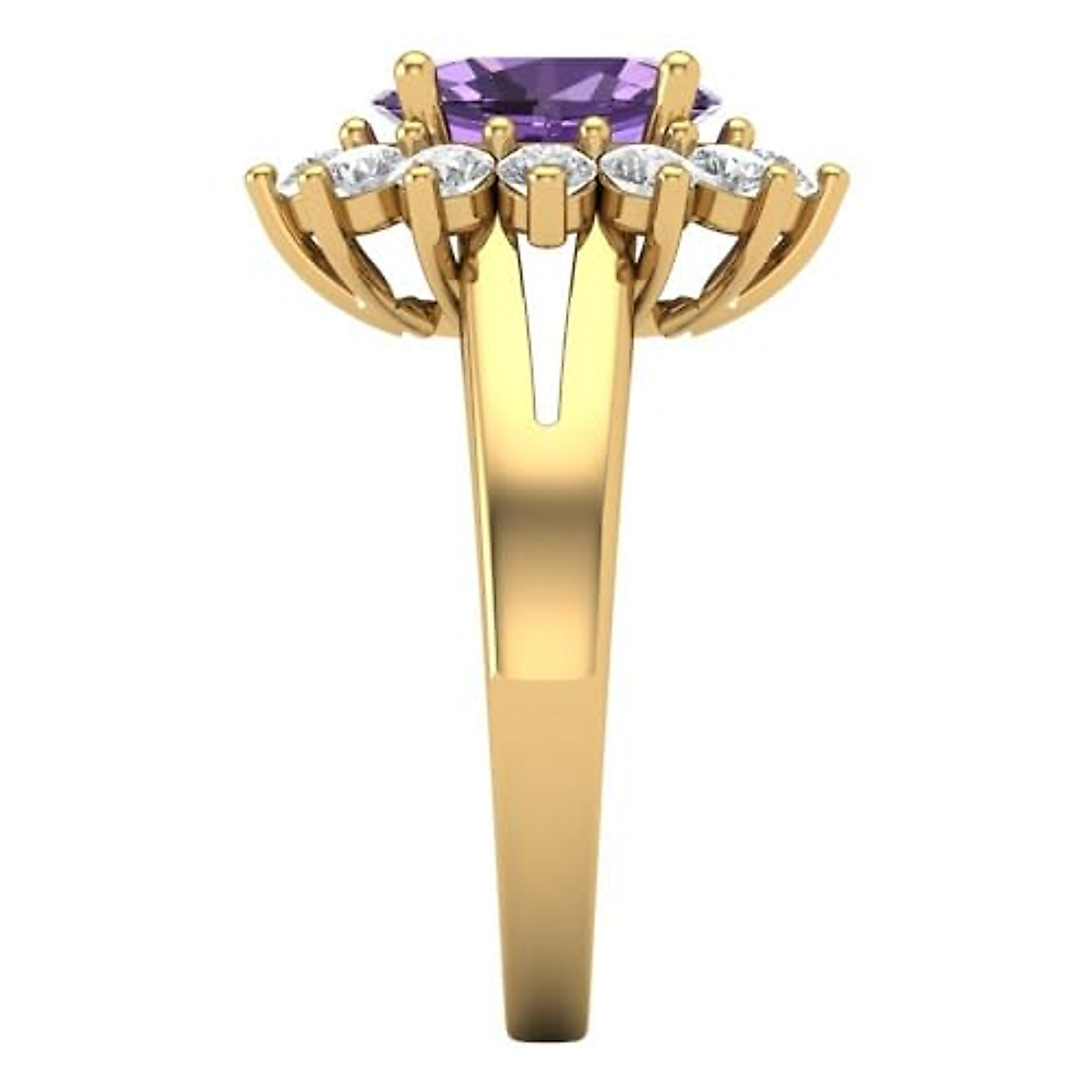 Clara Pucci 2.72ct oval cut simulated alexandrite 14k yellow gold engraving anniversary engagement wedding halo ring size 10 us