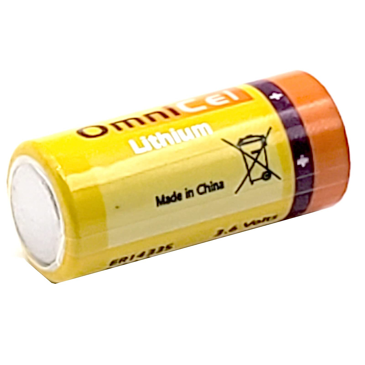 6x OmniCel ER14335 3.6V 1.65Ah 2/3AA Lithium Button Top Battery For Smoke Alarms, Carbon Monoxide Detectors, Intrusion Sensors, Invisible Fencing, Emergency Backup, Data Collection, AMR Add-ons