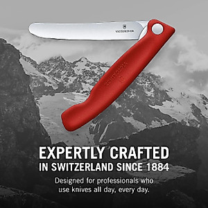 Victorinox Swiss Classic Foldable Paring Knife, Straight Edge Red 4.3 in