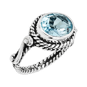 Silpada 'Torrington' Blue Topaz Ring in Sterling Silver, Size 9, Size 9