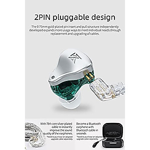 KZ-AST in-Ear Monitors, 24BA Top-Level Configuration HiFi Stereo Earphones, Lightweight Noise Isolating Stage IEM Wired Earbuds/Headphones for Musician Audiophile (Without Mic, Silvery)