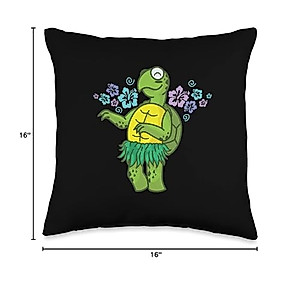 Turtle reptile carapace old Sauropsida Testudines Turtle Dancing with Skirt Reptile Water Throw Pillow, 16x16, Multicolor