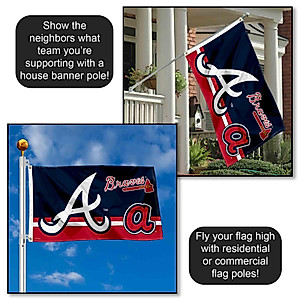 WinCraft Atlanta Braves Logo Insignia 3x5 Foot Grommet Banner Flag