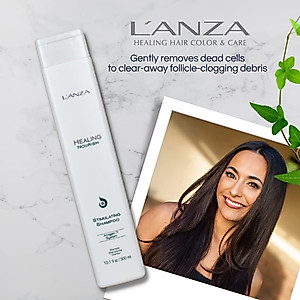 L'ANZA Healing Nourish Stimulating Shampoo, Encourages Healthy Hair Growth While Eliminating Dead Skin Cells, Sebum, Residue & DHT, for a Healthy and Fresh Hair and Scalp (10.1 Fl Oz)