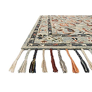 Loloi II Elka Collection ELK-01 Sky/Multi, Transitional 5'-0" x 7'-6" Area Rug