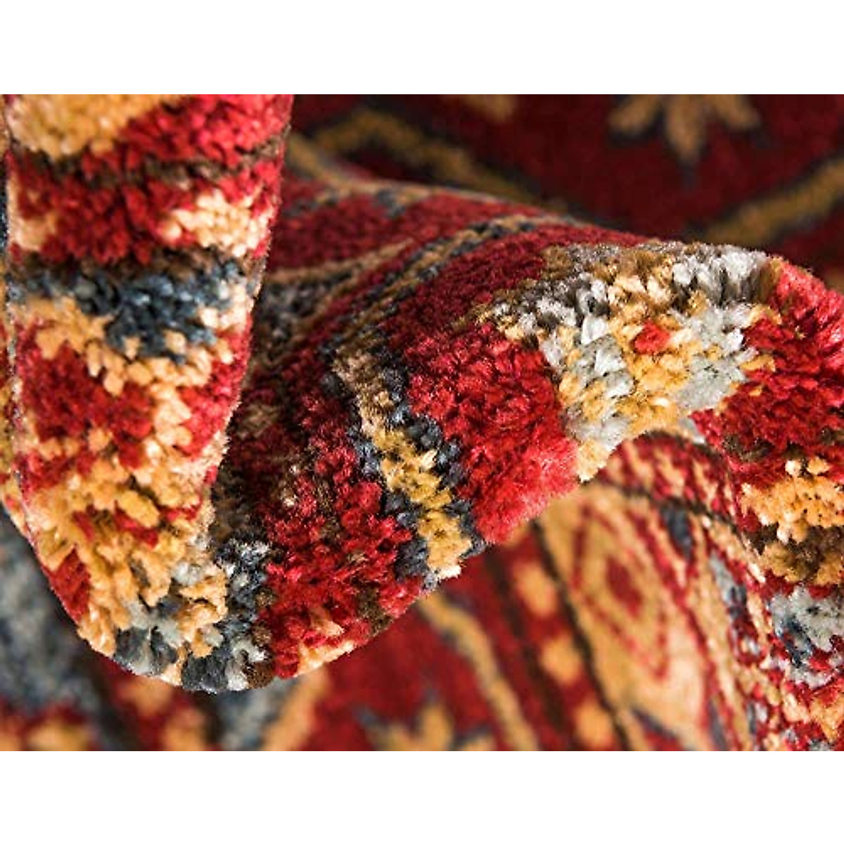 Unique Loom Sahand Collection Area Rug - Shapur (8' Round, Light Blue/ Light Brown)