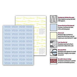 DocuGard Standard Medical Security Paper for Printing Prescriptions and Preventing Fraud, CMS Approved, 6 Security Features, Laser and Inkjet Safe, Blue, 8.5 x 11, 24 lb., 500 Sheets (04541)