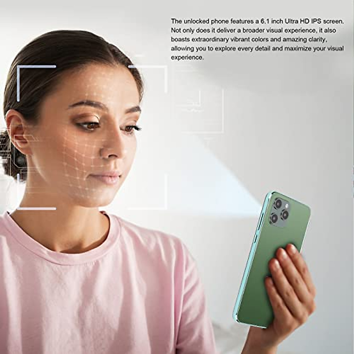 I13pro Max 4G Unlocked Phone for Android 11, 6.1 Inch HD Display Phone with Gravity Sensing Navigation System, Dual SIM 4GB RAM 64GB ROM 8MP 16MP 4000mAh Battery Unlocked Mobile Phone(Dark Green)