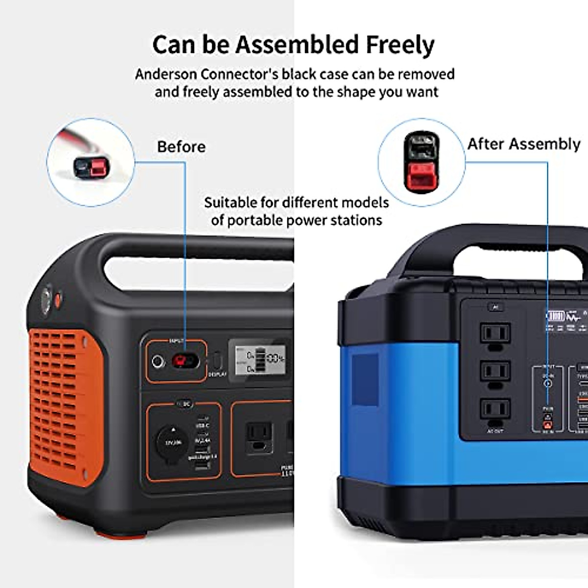 ELFCULB 10AWG SAE to Anderson Adapter,Solar Connector to SAE Extension Cable,Compatible with Solar Generator Portable Power Station(2FT)
