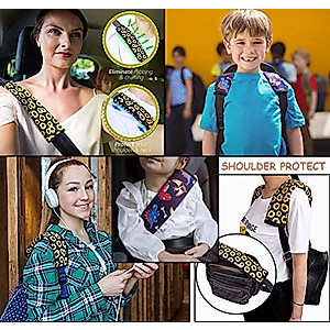 GIFTPUZZ Blue Galaxy Nebula Design Car Accessories Seat Belt Covers 2 Pack Universal Fit Travel Comfort Shoulder Protector Cushion Cover Backpack Shoulder Strap Pads Universal Fit for Men,Womne,Kids