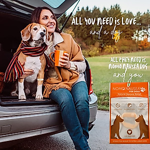 NOMO Peppermint Aromatherapy Motion Sickness Relief Bands for Dogs | Anti-Nausea Wristbands with Gentle Acupressure | 30-Second Nausea Relief Band | Medium to Large | Nude | Single Pack