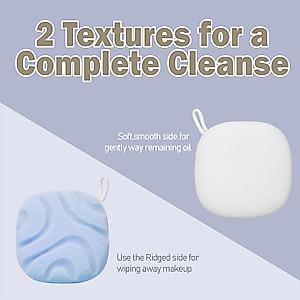 myHomeBody Face Wash Sponges, Face Sponge for Washing Face, Facial Sponges for Cleansing and Exfoliating, Cleansing Sponges for Face, 2 Sides, 2 Textures, 2 Pack