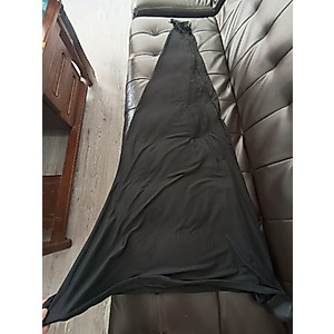 UCARE Floor Speaker Stand Covers Metal Heavy Duty Support Stand Cover for Weddings Banquets Events 3 Sided Triangular DJ Speaker Stand Tripod Cover Scrim (Two Pack-Black)