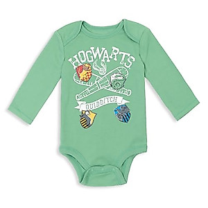 Harry Potter Hogwarts Newborn Baby Boys 5 Pack Long Sleeve Bodysuits Multicolor 6-9 Months