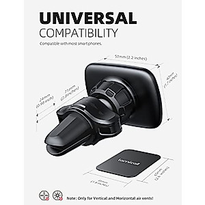 Lamicall Magnetic Phone Holder for Car, [6 Strong Magnets] Car Phone Holder Mount, Cell Phone Holder for Car, iPhone Car Holder Compatible with All Smartphone