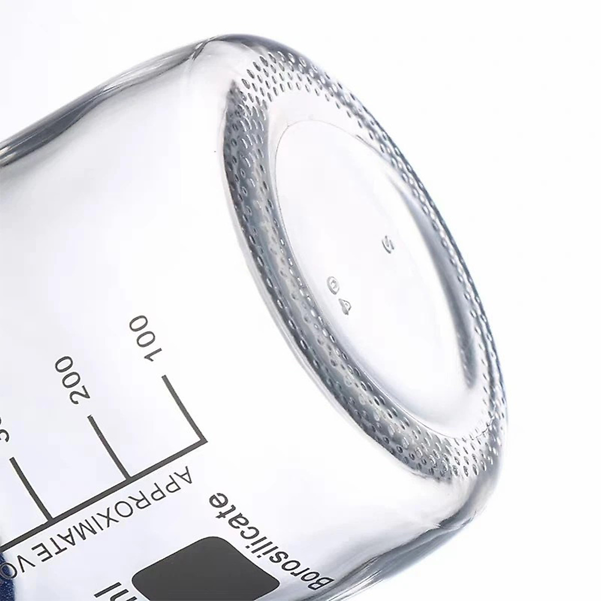 Paalee 6 Pack Graduated Round Reagent Bottle Set, Wide Mouth Borosilicate Glass Lab Media Storage with GL80 Blue Polypropylene Screw Caps, Leakproof and Autoclavable (250ml)